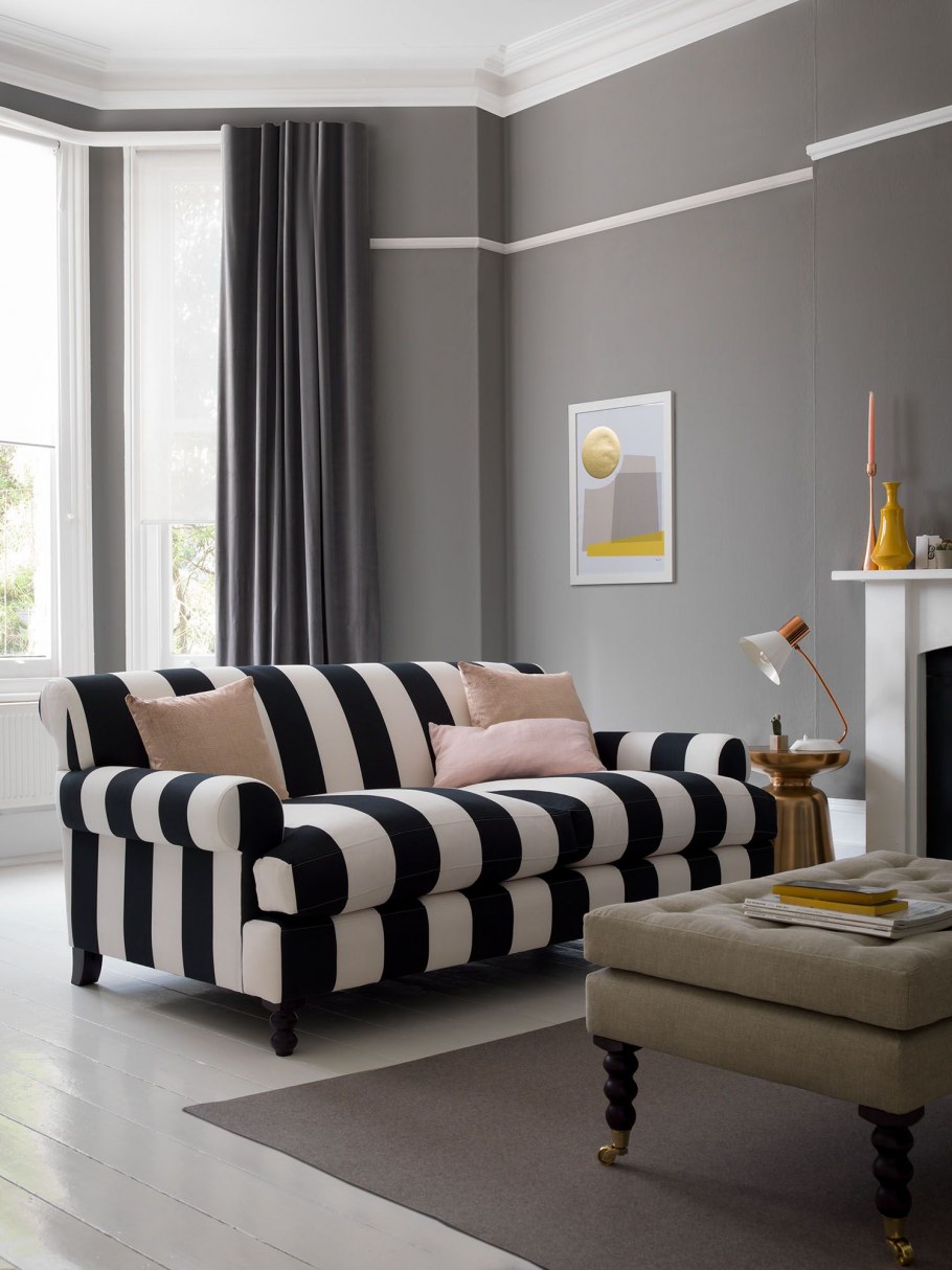 Красивые диваны в полоску в интерьере (44 фото) - красивые картинки и ...